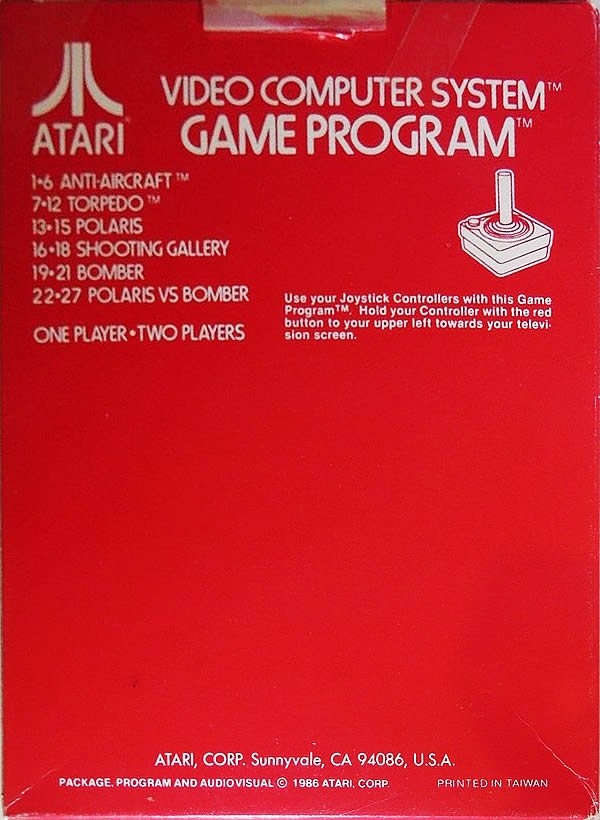 Atari 2600 VCS Air-Sea Battle : scans, dump, download, screenshots, ads ...