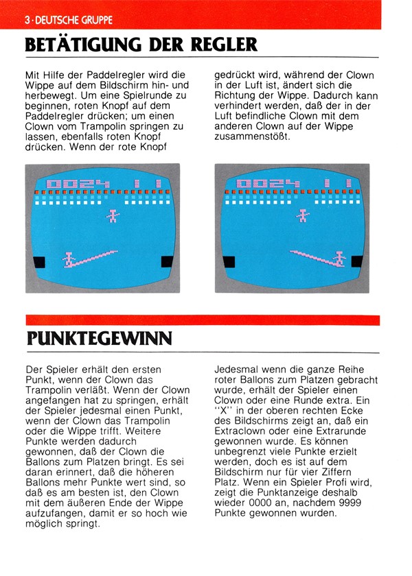 Atari 2600 VCS Circus Atari : scans, dump, download, screenshots, ads ...