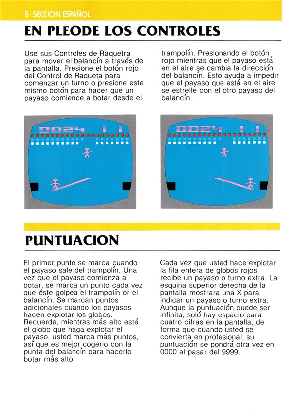 Atari 2600 VCS Circus Atari : scans, dump, download, screenshots, ads ...