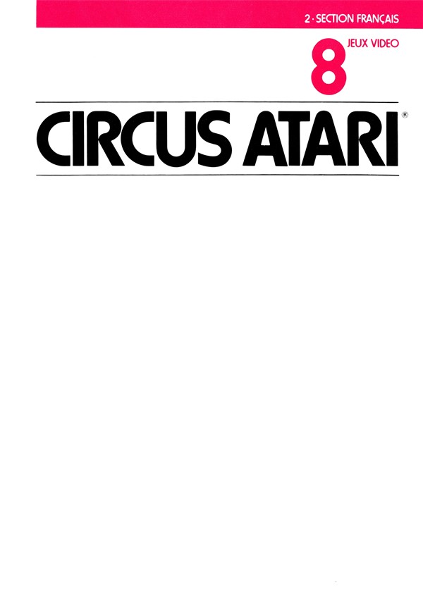 Atari 2600 VCS Circus Atari : scans, dump, download, screenshots, ads ...
