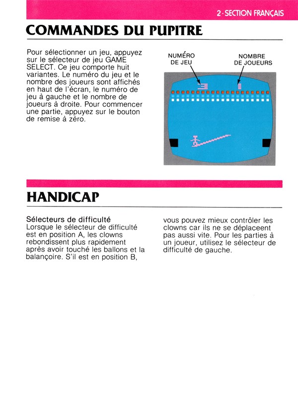 Atari 2600 VCS Circus Atari : scans, dump, download, screenshots, ads ...