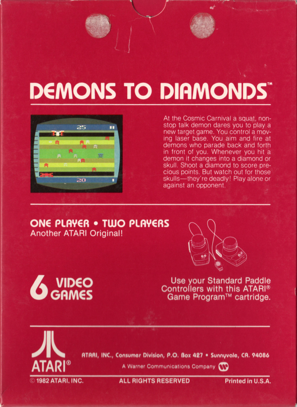 Atari 2600 VCS Demons to Diamonds : scans, dump, download, screenshots ...
