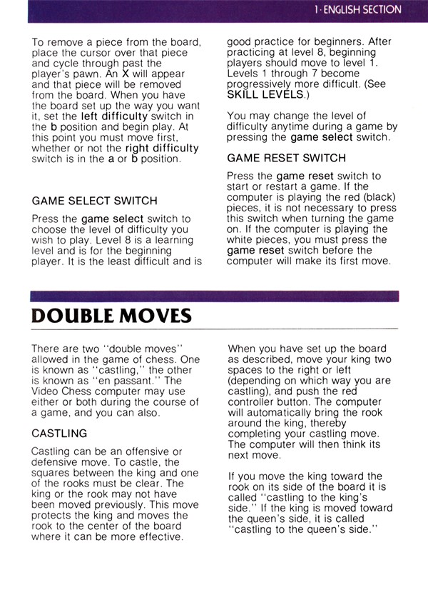 Atari 2600 VCS Video Chess : scans, dump, download, screenshots, ads ...