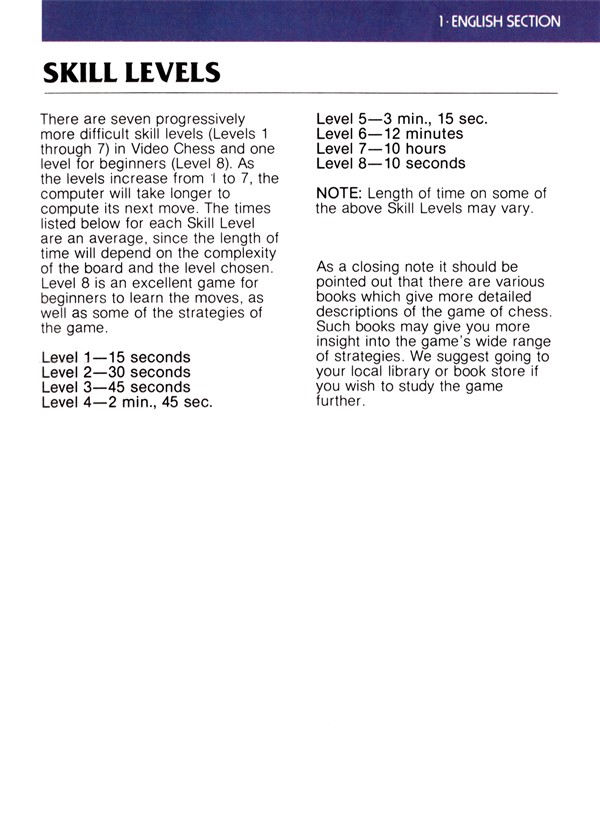 Atari 2600 VCS Video Chess : scans, dump, download, screenshots, ads ...