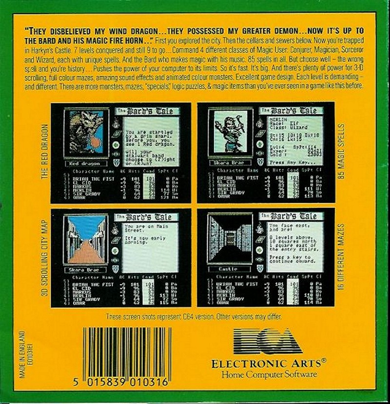 Atari ST Bard's Tale (The) - Tales of the Unknown : scans, dump ...